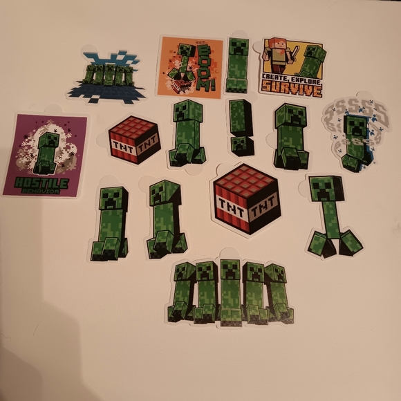Design | Set Of 15 Minecraft Stickers Creeper Theme | Poshmark